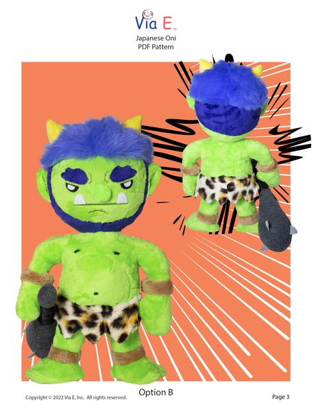 Japanese Oni PDF Pattern – Via E